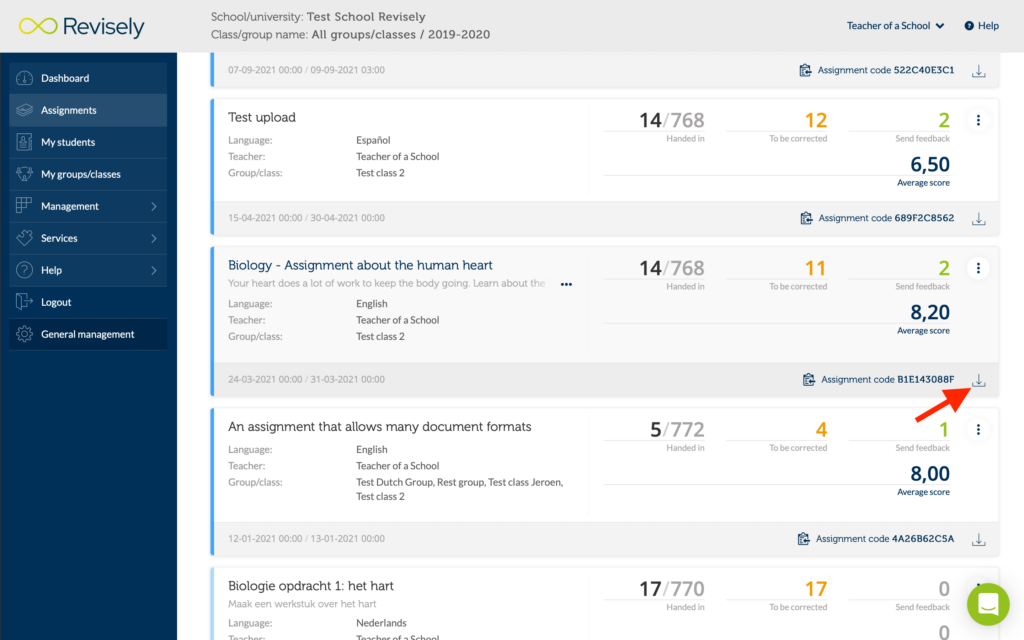 Revisely The assignment page - Revisely