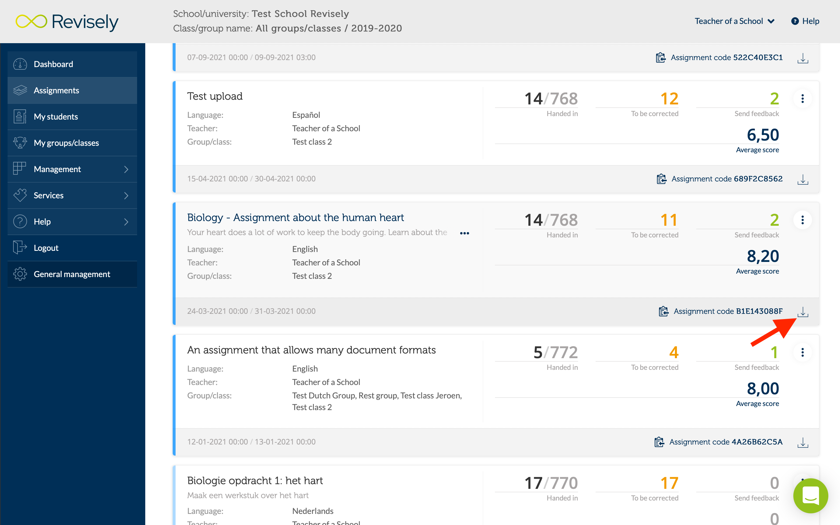 Revisely The assignment page - Revisely