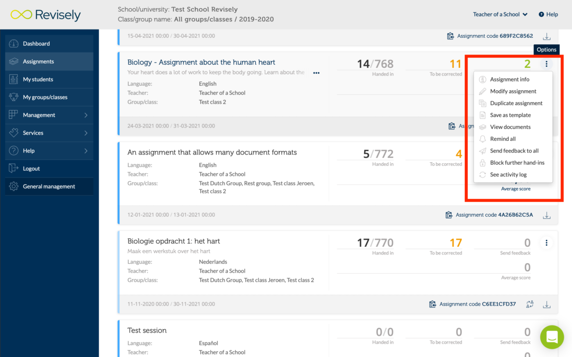 Revisely The assignment page - Revisely
