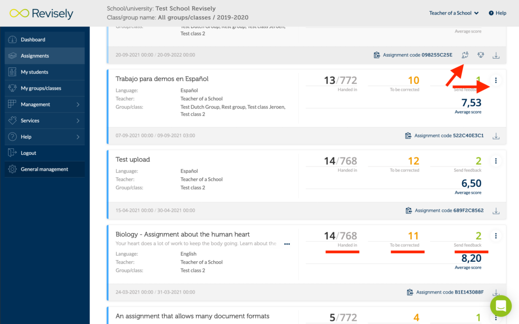 Revisely The assignment page - Revisely
