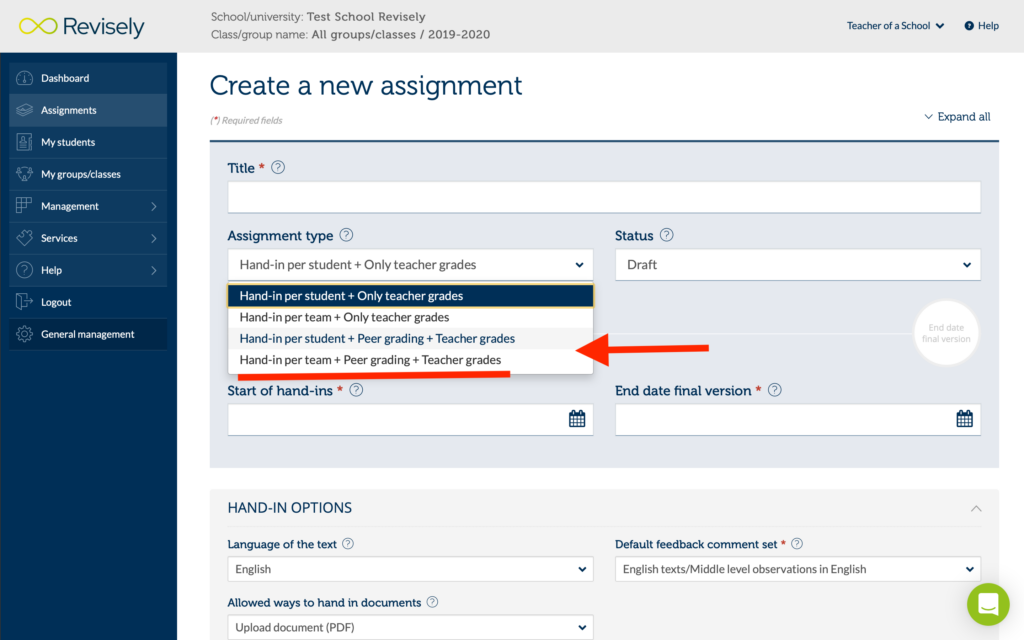 Revisely Peer grading assignments - Revisely