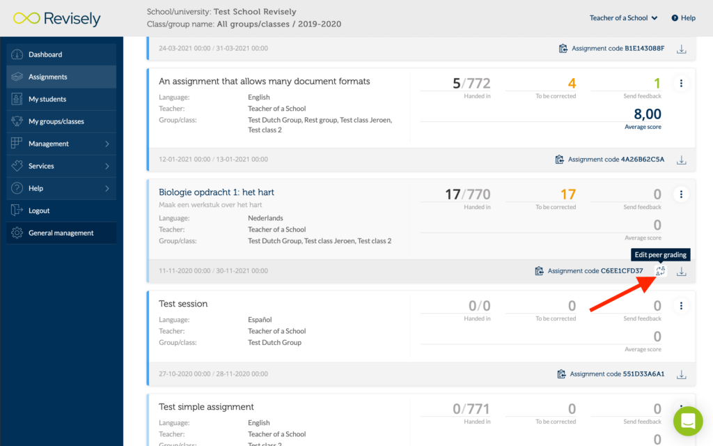 Revisely Peer grading assignments - Revisely