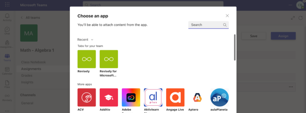 Revisely Creating a Revisely assignment from Teams - Revisely