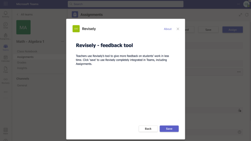 Revisely Creating a Revisely assignment from Teams - Revisely