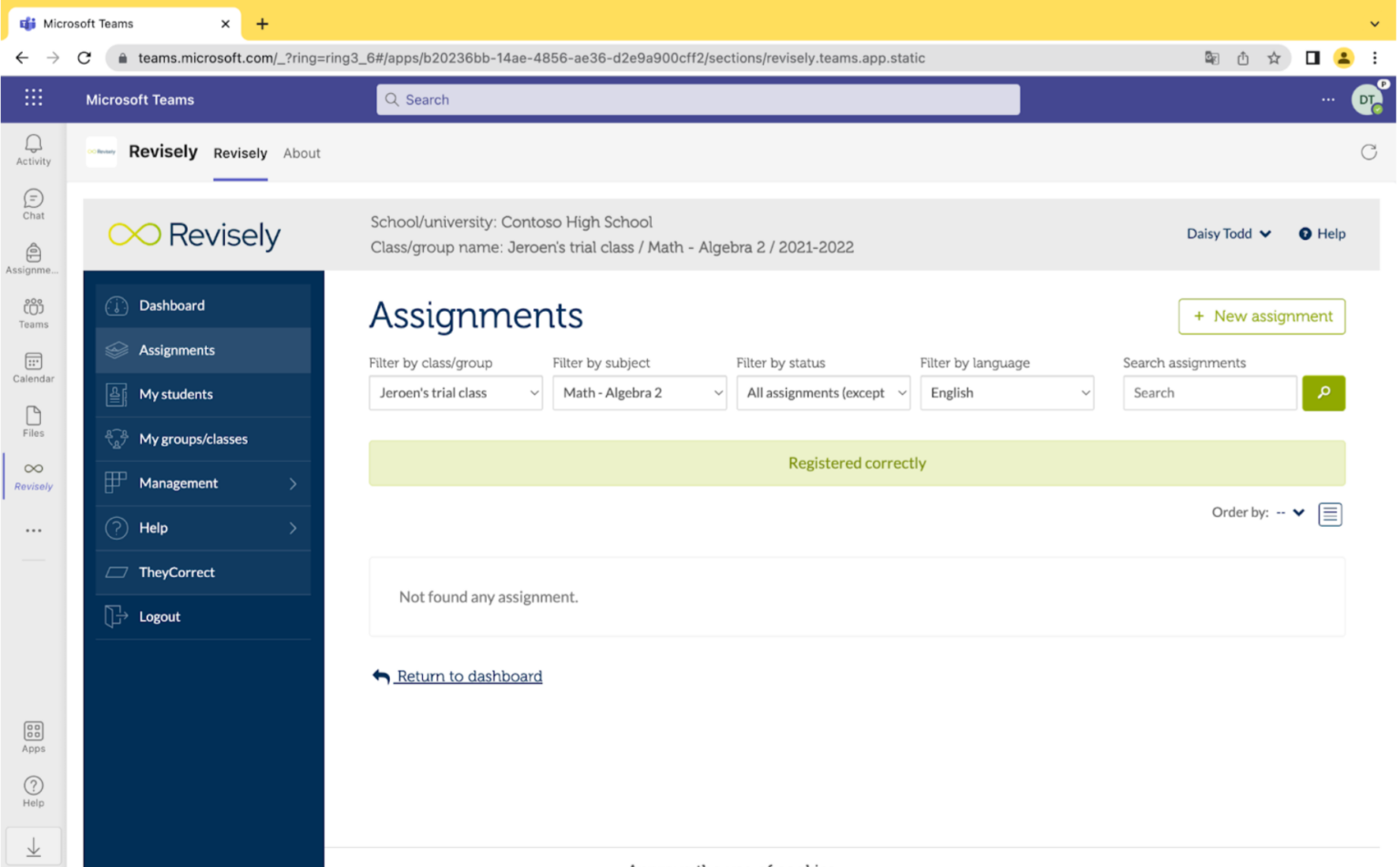 Revisely Creating a Revisely assignment from Teams - Revisely