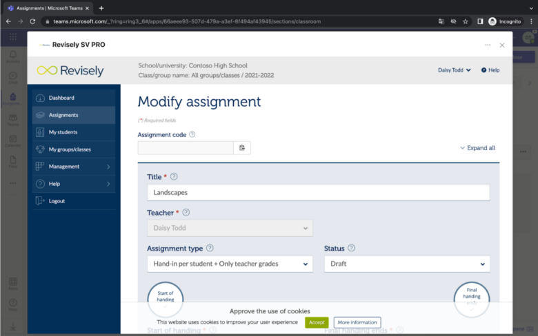 Revisely Modify assignments - Revisely