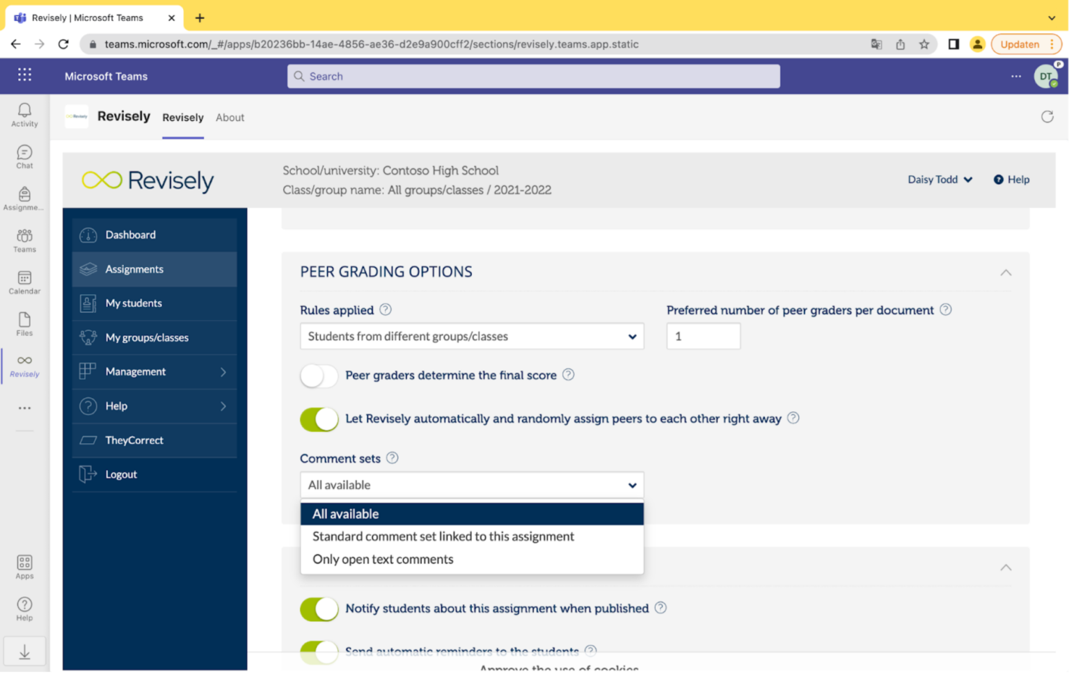 Revisely Extra feature: Peer grading - Revisely