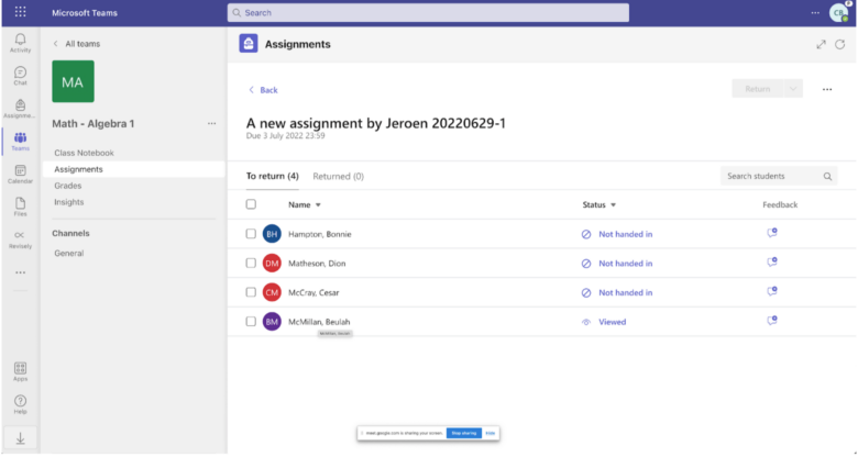 Revisely Students handing in assignments - Revisely